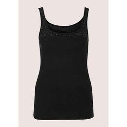 Madeleine Mode Tr&auml;gertop MADELEINE "Top Glamour&ouml;ses Tanktop mit Steinen, Viskose-Jersey", Damen, Gr. 36, schwarz, Obermaterial: 95% Viskose CV. 5% Elasthan EL., Modern, figurbetont, Tops Tr&auml;gertop, Steinchen am Ausschnitt