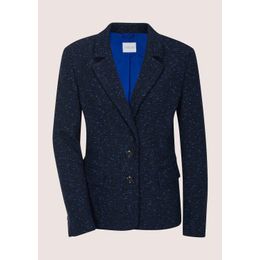 Madeleine Mode Jackenblazer MADELEINE "Blazer Tweed-Blazer mit Glanzeffekt", Damen, Gr. 44, blau (marine, azurblau), Obermaterial: 43% Polyester PES. 34% Viskose CV. 18% Baumwolle CO. 3% Polyamid PA. 1% sonstige Fasern AF., Modern, tailliert, Blazer Jackenblazer, Tweedstruktur