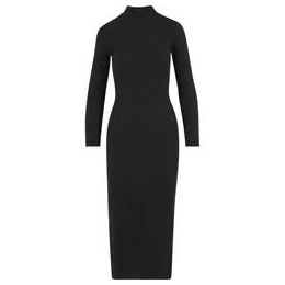 Shirtkleid Urban Classics "Urban Classics Ladies Rib Longlseeve Mockneck Dress", Damen, Gr. S, US-Gr&ouml;&szlig;en, schwarz, 80% Polyester, 20% Viskose, unifarben, skinny fit, Rundhals, Kleider Shirtkleid