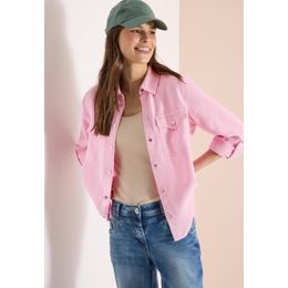 Hemdbluse Cecil, Damen, Gr. XL (44), light blush rose, Stoff, 100% Lyocell, unifarben, klassisch normal, V-Ausschnitt, B&uuml;ndchen, Blusen Hemdbluse, mit Turn-Up Funktion