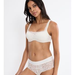 Balconette-BH Triumph "Body Make-Up Illusion Lace", Damen, Gr. 90, Cup B, ecru wei&szlig;, Microtouch, Obermaterial: 51% Polyamid, 37% Polyester, 12% Elasthan, BHs Balconette-BH, feine feminine Stretch-Spitze, Microfaser, verstellbare Tr&auml;ger