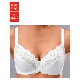 B&uuml;gel-BH Petite Fleur, Damen, Gr. 110, Cup C, wei&szlig; (2xwei&szlig;), Spitze, Obermaterial: 90% Polyamid, 10% Elasthan, BHs B&uuml;gel-BH, mit elastischer Spitze, Dessous