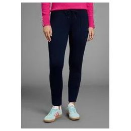 Jogger Pants Laura Scott, Damen, Gr. 34, N-Gr, blau (navy), Milano Rib, Obermaterial: 76% Polyester, 20% Viskose, 4% Elasthan, unifarben, figurumspielend kn&ouml;chelfrei, Hosen, aus bequemer, elastischer Ware in edlem, sportivem Look, Topseller