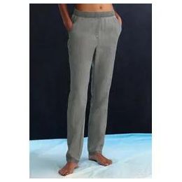 H.I.S. Jogger Pants H.I.S, Damen, Gr. 52/54, N-Gr, grau, Obermaterial: 65% Lyocell, 35% Baumwolle, unifarben, Basic, bequem lang, Hosen, gerade geschnitten, in Denim Optik