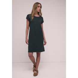 Jerseykleid Street One, Damen, Gr. 38, EURO-Gr&ouml;&szlig;en, deep bound gr&uuml;n, Jersey, 73% Viskose, 24% Polyester, 3% Elasthan, unifarben, normal normal, Rundhals, B&uuml;ndchen, Kleider Jerseykleid, knielang
