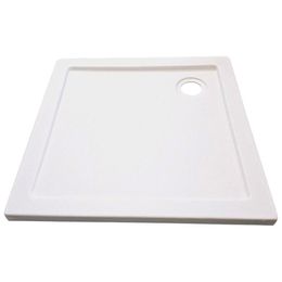 Eckduschwanne Sanotechnik, wei&szlig;, B:90cm H:4cm T:90cm, Duschwannen, mit Steineffekt, LxBxH: 90x90x4 cm