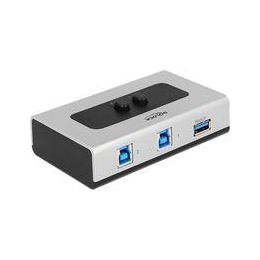 Delock 2 Port USB 3.0 Umschalter , USB-Switch grau/schwarz, manuell, bidirektional