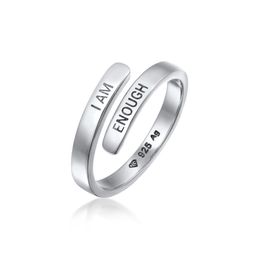Silberring Elli "Ring Wickelring 925 Sterling Silber I AM ENOUGH" Gr. 54, silber, Fingerringe, Damen, 54, Silber 925 (Sterlingsilber), Silberring