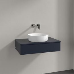 Villeroy & Boch Villeroy und Boch Antao Waschtisch-Unterschrank K08010HG 80x19x50cm, Waschbeckenplattenfarbe Lack, midnight blue matt lacquer