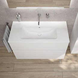 Duravit ME by Starck Waschtisch, evineo ineo5 evo Unterschrank B: 101 cm, 2 Ausz&uuml;ge, mit Griffmulde,, 233610AC60+BE0715WH,