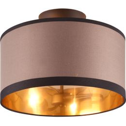 REALITY LEUCHTEN Deckenleuchte "DAVOS, Deckenlampe mit Stoffschirm exkl 2xE14 max 28W &Oslash;30cm H&ouml;he 22cm", schwarz (schwarz matt taupe), 2, &Oslash; 30cm H: 22cm, 1 Stk., Leuchten, Deckenleuchte K&uuml;che Schlafzimmer Wohnzimmer Stoffschirm zweifarbig, Deckenleuchte
