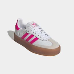 Sneaker adidas originals "SAMBAE", Damen, Gr. 38, cloud wei&szlig;, shock pink, gold metallic, Leder, Synthetik, Schuhe Sneaker, f&uuml;r Jugendliche