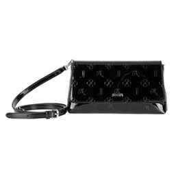JOOP! Clutch JOOP "decoro lucente sue clutch mhf", Damen, Gr. B/H/T: 24cm x 13cm x 3cm, schwarz, Lacklederimitat, Taschen, Damen Umh&auml;ngetasche mit Logopr&auml;gung
