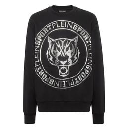 Sweatshirt Plein Sport "Tiger", Jungen, Gr. L, 0270, schwarz, silber, Obermaterial: 88% Baumwolle, 12% Polyester, Sweatshirts Sweatshirt
