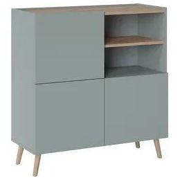 Highboard Home Affaire "Scandi", platin grau, jackson hickory, B:99,8cm H:105,3cm T:41,7cm, Holzwerkstoff, Sideboards, Highboard, H&ouml;he 105 cm