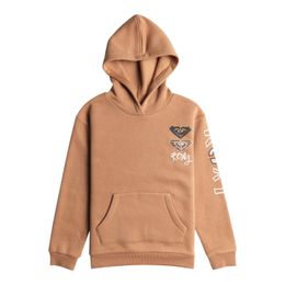 Hoodie Roxy "Surf Feeling", M&auml;dchen, Gr. 8(125-130cm), braun (camel), Obermaterial: 60% Walkfrottier, 40% Microfaser;, Sweatshirts Hoodie