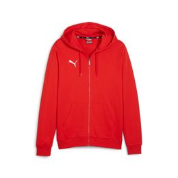 Kapuzensweatjacke Puma "TEAMGOAL CASUALS HOODED JACKET", Damen, Gr. M, Puma rot, Puma wei&szlig;, Sweatware, Obermaterial: 100% Baumwolle, unifarben, regular fit normal, Sweatjacken Kapuzensweatjacke, mit Kapuze, f&uuml;r Fu&szlig;ball und Freizeit, mit Rei&szlig;verschluss