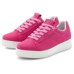 Sneaker ELBSAND "Freizeitschuh, Lederschuh, Ledersneaker, Turnschuh, Schn&uuml;rschuhe", Damen, Gr. 42, pink, Obermaterial: 100% Rindsleder. Decksohle: 100% Textilmaterial. Futter: 100% Textilmaterial. Laufsohle: 100% Synthetik, unifarben, Basic, Schuhe Sneaker, NEU aus Leder mit Plateausohle und austauschbaren Schn&uuml;rsenkeln