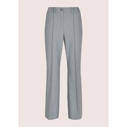 Madeleine Mode Stoffhose MADELEINE "Culotte Stoffhose mit Biesen", Damen, Gr. 20, N + K Gr, grau (silbergrau, melange), Obermaterial: 70% Polyester PES. 25% Viskose CV. 5% Elasthan EL., Hosen Stoffhose