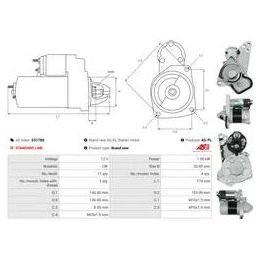 AS-PL Starter S3178S 12V f&uuml;r MITSUBISHI RENAULT MERCEDES-BENZ SMART NISSAN 23300-7970R 4539065400 23300-0557R