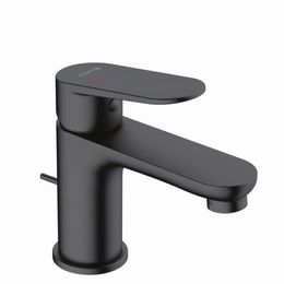 Kludi X1 Waschtischarmatur 322633975 EcoPlus Mittelstellung Kaltwasser, mit Ablaufgarnitur, mattschwarz