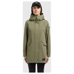 Kurzmantel Khujo "NIKA", Damen, Gr. L, olive, Twill, 100% Baumwolle, unifarben, regular fit h&uuml;ftlang, eingesetzt abgesteppte Kante, M&auml;ntel Kurzmantel