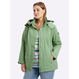 sheego Gro&szlig;e Gr&ouml;&szlig;en &Uuml;bergangsjacke mit abnehmbarer Kapuze, eucalyptus, Gr&ouml;&szlig;e 44 - Damen