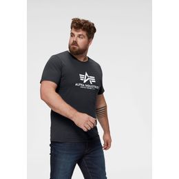 T-Shirt Alpha Industries "Basic T-Shirt", Herren, Gr. 3XL, blau (navy02), Single Jersey, Obermaterial: 100% Baumwolle, bedruckt, regular fit normal, Rundhals, normaler Saum, Shirts T-Shirt, Baumwolle, regular fit, Topseller