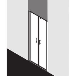 Kermi Liga Pendelt&uuml;r in Nische LIPTD100181AK 100x185cm, silber mattglanz, ESG klar, auf Duschwanne