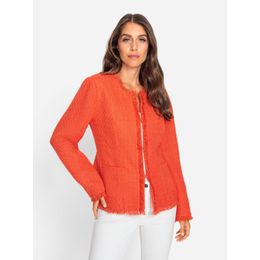 Heine Witt Damen Boucl&eacute;-Blazer mit kleinen Fransen, orange, Gr&ouml;&szlig;e 38