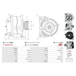 AS-PL Generator A6590S 12V 210A f&uuml;r BMW 12317646815 7646814-05 12317646814