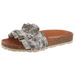 Pantolette VERBENAS "ROCIO", Herren, Gr. 35, schlangenoptik, Leder, Reptilienpr&auml;gung, Basic, Schuhe Pantolette, Sommerschuh, Strandschuh, Urlaubsschuh in Reptil-Optik