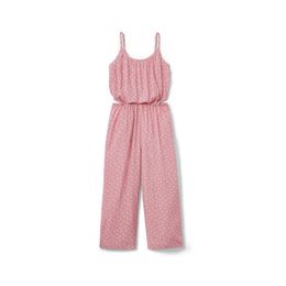Tchibo - Kinder-Web-Jumpsuit in 7/8-L&auml;nge - Gr. 122/128 - beige/gepunktet