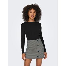 Langarmshirt Only "ONLRILEY O-NECK L/S TOP JRS", Damen, Gr. S, schwarz, Jersey, Obermaterial: 96% Baumwolle, 4% Elasthan, unifarben, normal, Rundhals, Shirts Langarmshirt, Baumwollmischung