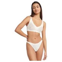 B&uuml;gelloser BH Sloggi "ZERO Feel Bliss Soft bra", Damen, Gr. XL, N-Gr, wei&szlig; (silk wei&szlig;), Spitze, Obermaterial: 76% Polyamid, 24% Elasthan, Jacquardmuster, unifarben, BHs, unsichtbar mit Spitzenoptik
