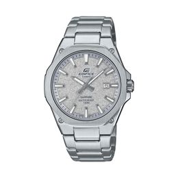 Quarzuhr CASIO EDIFICE, edelstahlfarben, grau, Armbanduhren, Herren, Quarzuhr, Armbanduhr, Herrenuhr, Edelstahlarmband, analog, Tag, Neo-Display