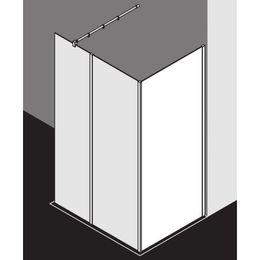Kermi Xb Glasanlage XBWIW09020VAK 88-90x200cm, silber hochglanz, ESG klar