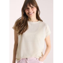 T-Shirt Cecil, Damen, Gr. XL (44), macadamia beige, Stoff, 60% Viskose, 40% Polyester, unifarben, comfort fit normal, U-Boot-Ausschnitt, abgesteppt, Shirts T-Shirt, mit U-Boot-Ausschnitt