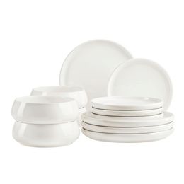 M&auml;ser M&auml;ser Tafelservice Taya, Wei&szlig;, Keramik, 12-teilig, Gr&uuml;ner Punkt, Essen & Trinken, Geschirr, Geschirr-Sets, Tafelservice