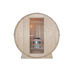 Fasssauna Sanotechnik "&raquo;TROMS&Ouml; L&laquo;", braun (holz), Saunaofen, 6 kW, Saunen, geeignet f&uuml;r 4 Personen, Fichetnholz