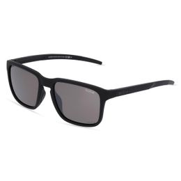 Smith Boll&eacute; SCORE | Unisex-Sonnenbrille | Fassung: Vollrand, Eckig, Kunststoff, Schwarz Matt | Glasfarbe: Grau Spiegel Silber