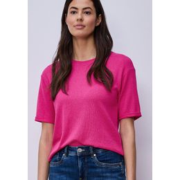Street One Damen T-Shirtmagenta dream, Gr. 46, unifarben, Stoff, 60% Viskose, 40% Polyester, Shirts, Rundhalsausschnitt