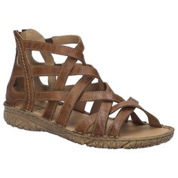 Sandale Josef Seibel "Ivy 06", Damen, Gr. 41, braun (kastanienbraun), Leder, Schuhe Sandale, R&ouml;mdersandale, Sandalette, Riemchensandale mit Rei&szlig;verschluss
