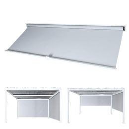 Seitenwand f&uuml;r Pergola MCW-L41, Pavillon Rollo Ersatzseitenwand, Stoff/Textil 3x3,7m ~ wei&szlig;