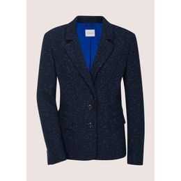 Madeleine Mode Jackenblazer MADELEINE "Blazer Tweed-Blazer mit Glanzeffekt", Damen, Gr. 46, blau (marine, azurblau), Obermaterial: 43% Polyester PES. 34% Viskose CV. 18% Baumwolle CO. 3% Polyamid PA. 1% sonstige Fasern AF., Modern, tailliert, Blazer Jackenblazer, Tweedstruktur