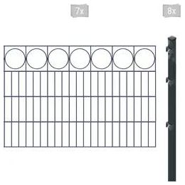 Doppelstabmattenzaun Arvotec "ESSENTIAL 80 zum Einbetonieren "Ring" mit Zierleiste", grau (anthrazit), H:80cm, Kunststoff, Stahl, Zaunelemente, Zaunh&ouml;he 80 cm, Zaunl&auml;nge 2 - 60 m