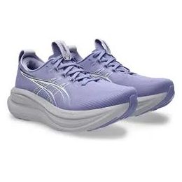Laufschuh asics "GEL-NIMBUS 28", Damen, Gr. 38, blaubell, wei&szlig;, Synthetik, Schuhe Laufschuh, f&uuml;r Erwachsene, mit leicht profiliertem Laufsohlenprofil