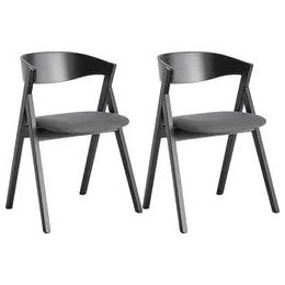 Holzstuhl HAMMEL FURNITURE "Findahl by Hammel City", schwarz (schwarz, eiche, schwarz lackiert, dunkelgrau), B:55,5cm H:76cm T:50cm, Massivholz, Stoff, St&uuml;hle, Holzstuhl, Massivholz, gepolsterte Sitzfl&auml;che