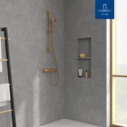 Villeroy & Boch Villeroy & Boch Verve Showers Duschgarnitur TVS10900700076 3-strahlig, Wandmontage, brushed gold