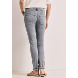Street One Damen Comfort-fit-Jeanslight grau random wash, Gr. 25, unifarben, Jeans, 85% Baumwolle, 9% Polyester, 4% Elastomultiester, 2% Elasthan,
